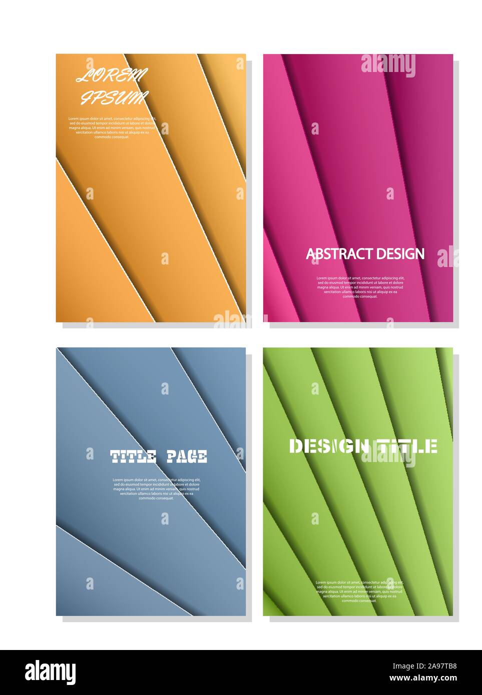 Set of colored abstract backgrounds for decorating books, brochures and ...