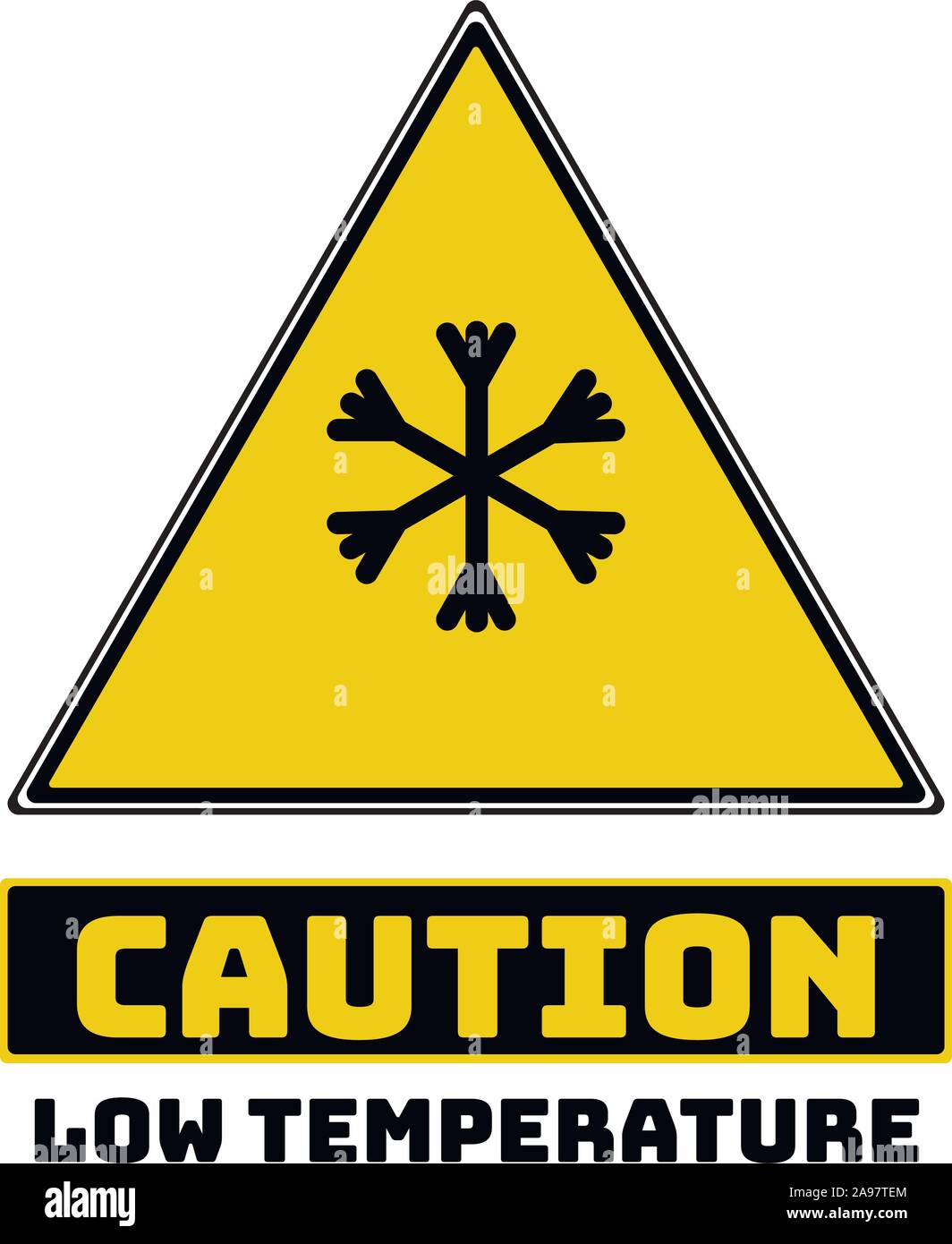 Black and yellow Triangle Hazard warning and attention road sign. With ...