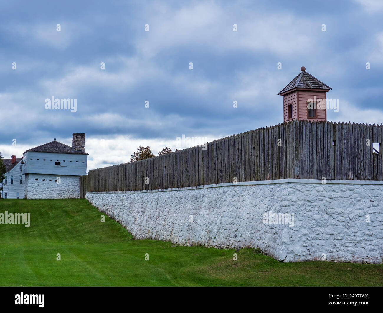 Outer walls of Fort Mackinac, Mackinac Island State Park, Mackinac ...