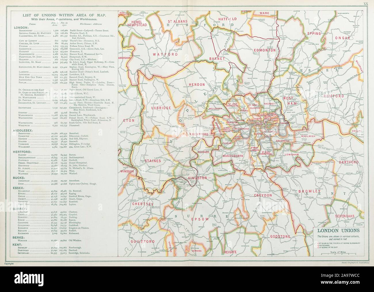 LONDON POOR LAW UNIONS. Workhouses. Populations. BACON 1920 old vintage ...