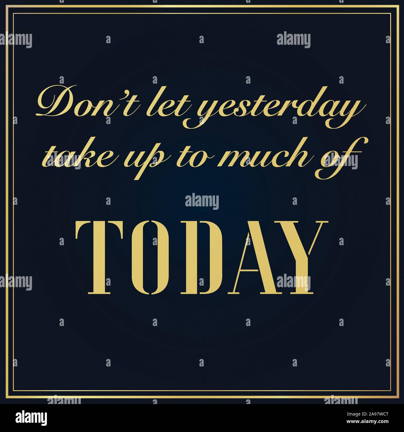 Inspirational Typographic lettering Quote with golden frame ...
