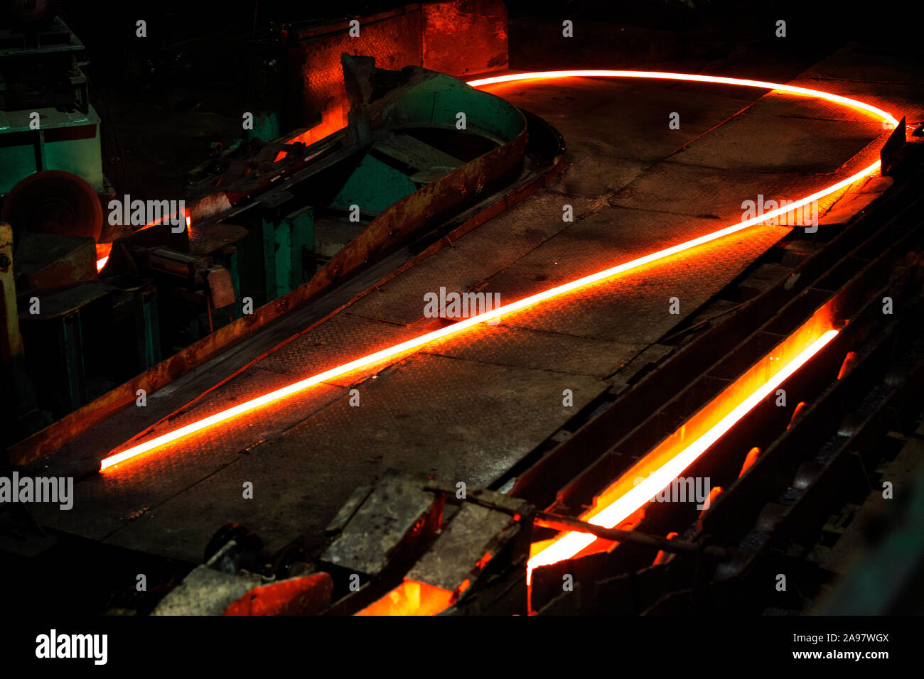 The steel bar and rod rolling mill in the steel mill at Demra, Dhaka ...