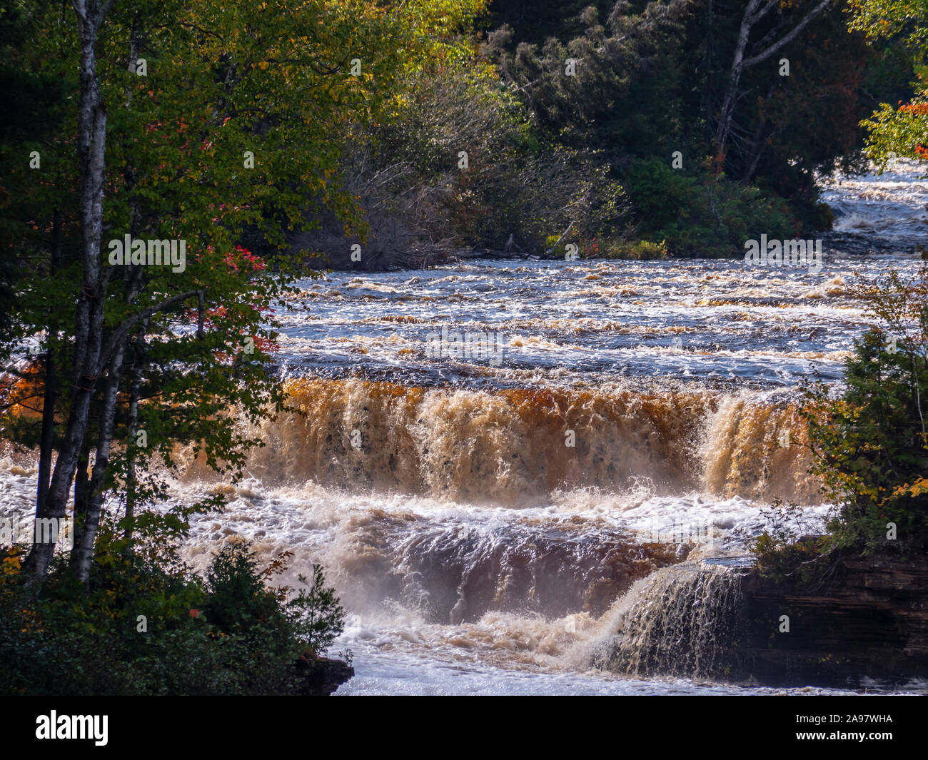 Lower falls, Tahquamenon Falls State Park west of Paradise, Upper ...