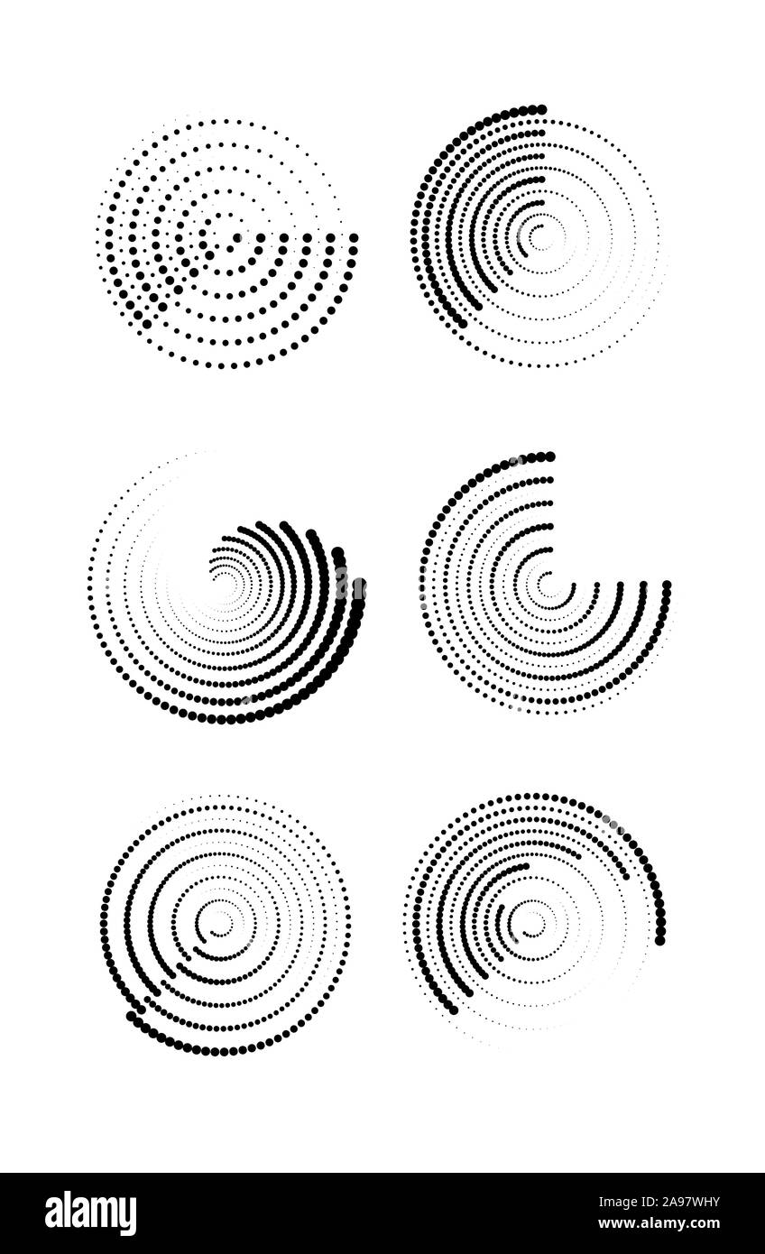 set of abstract circle outlines are reduced to the center for a logo ...