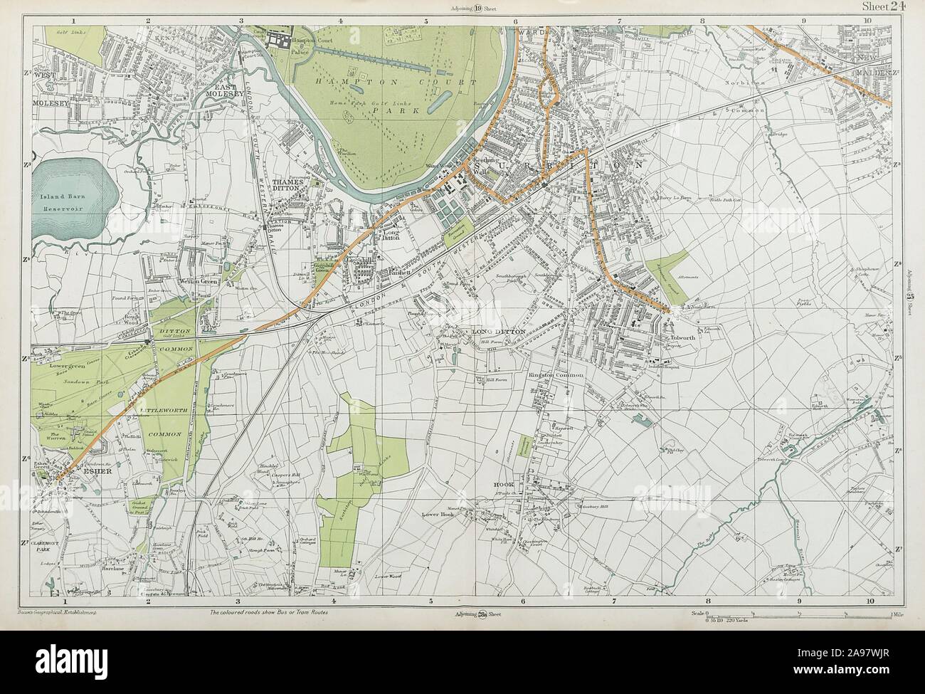 SURBITON & ESHER Hampton Court East Molesey Thames Ditton Hook. BACON ...