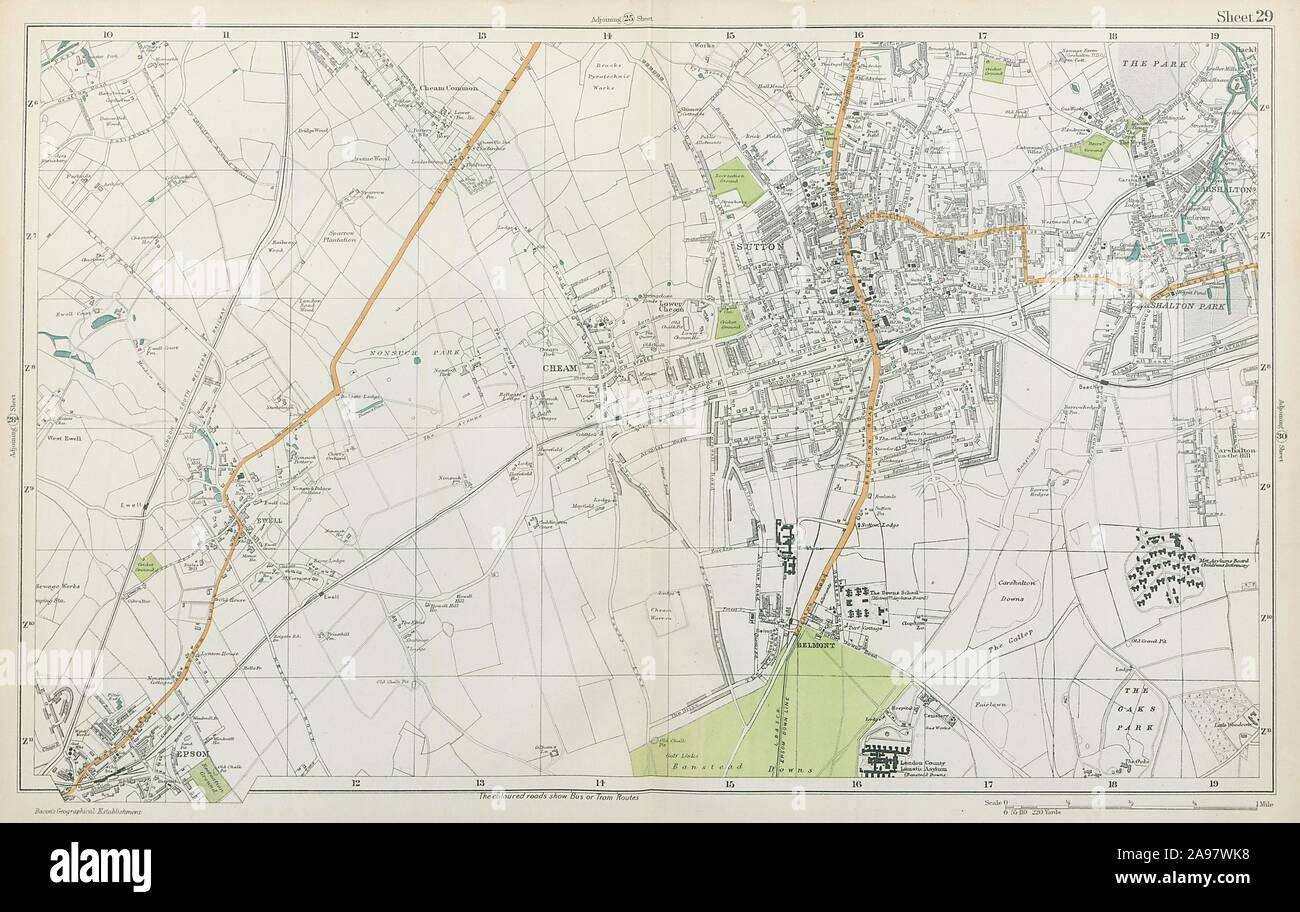Map of epsom and ewell hi-res stock photography and images - Alamy