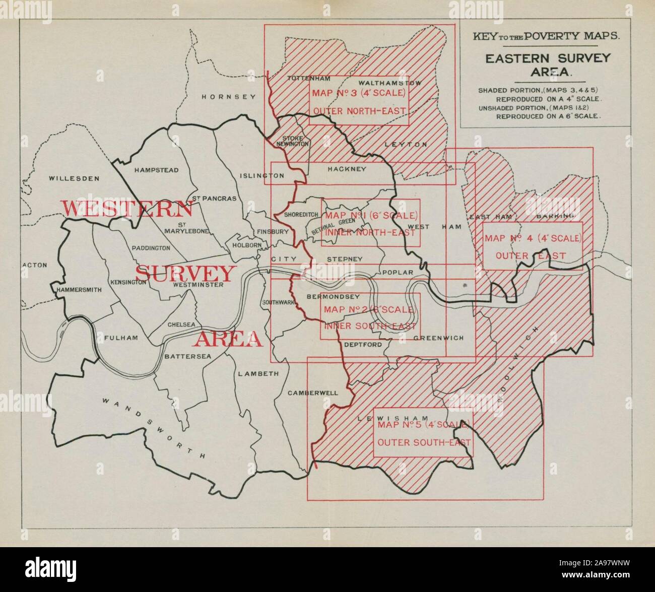 Key to Poverty Maps. Eastern Survey Area. London. Charles Booth / LSE ...