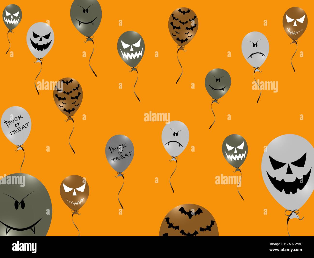 Spooky Happy Halloween poster, cartoon abstract background, for ...