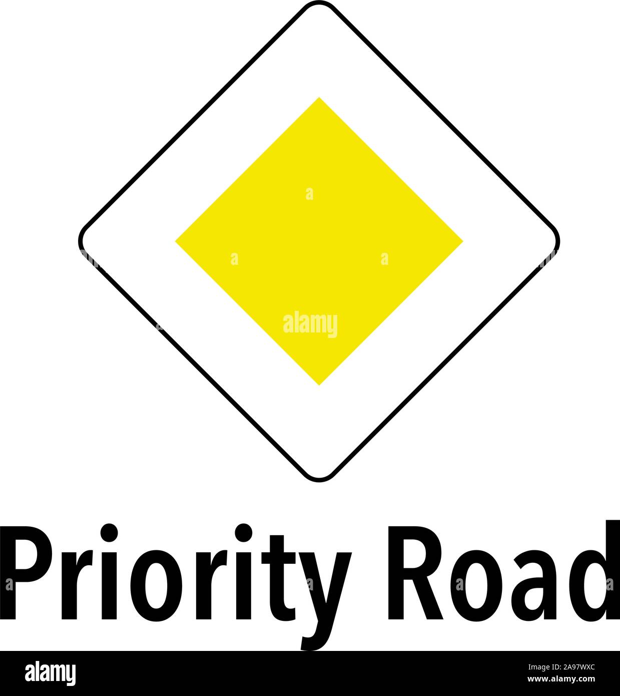 Yellow Triangle Street Sign