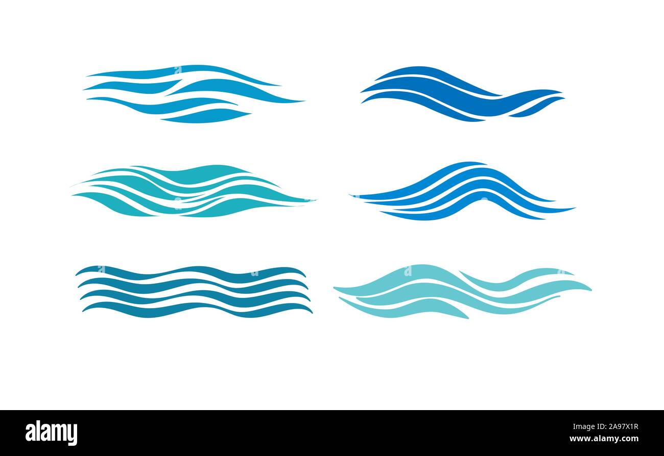 Wave. Set of images of the wave design, flat design Stock Vector Image ...