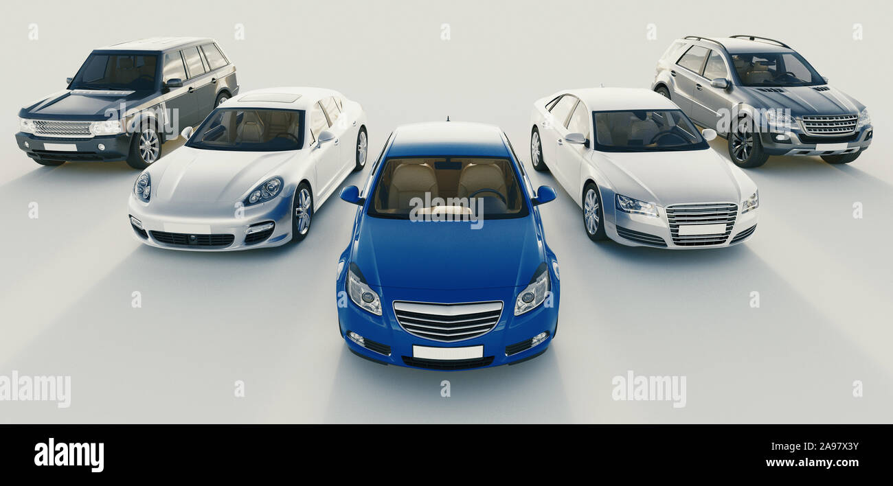 Modern Vehicles Collection, concept 3d rendering illustration Stock ...