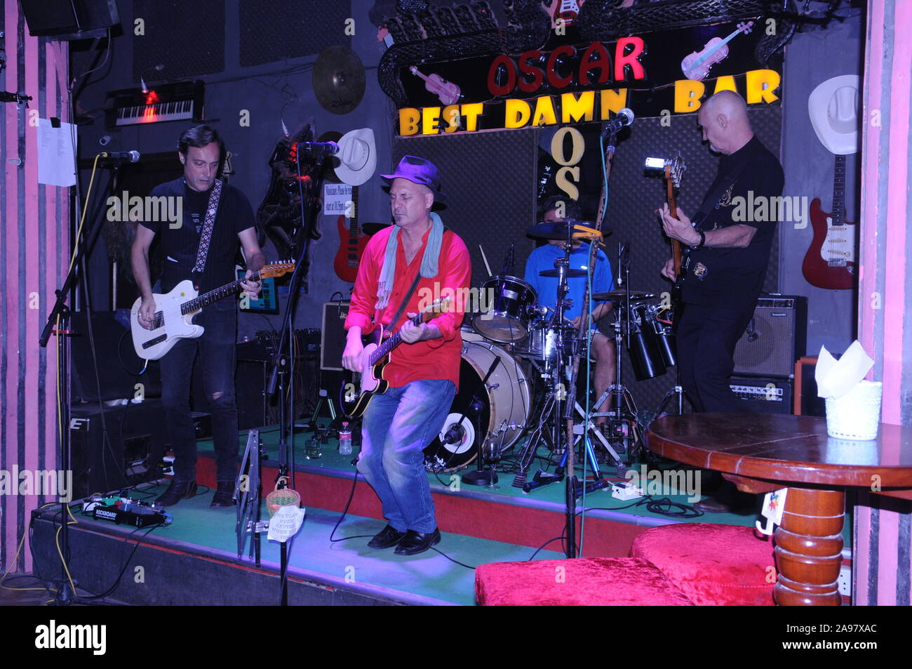 Scott Bywater & his band play a show at Oscar's during the Cambodian ...