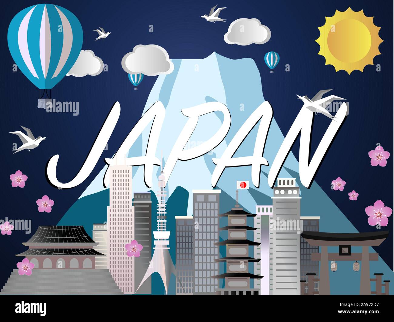 Tokyo fuji art Stock Vector Images - Alamy