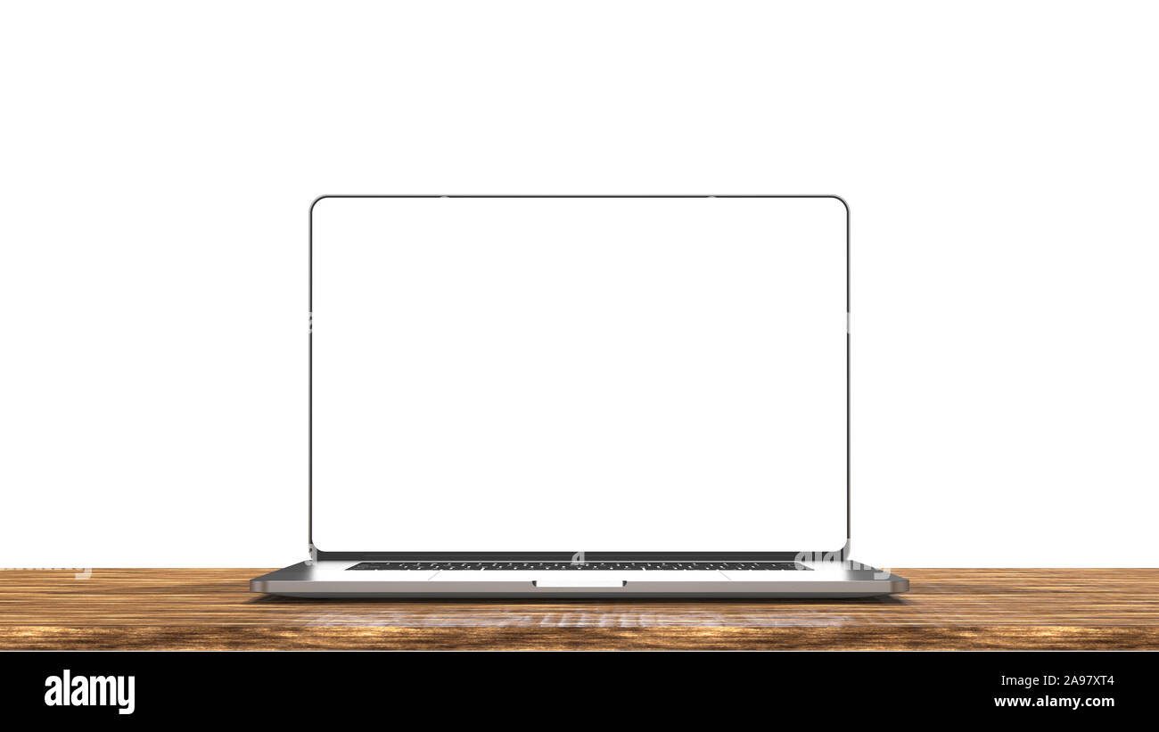 Laptop template isolated on white. Mockup Stock Photo - Alamy