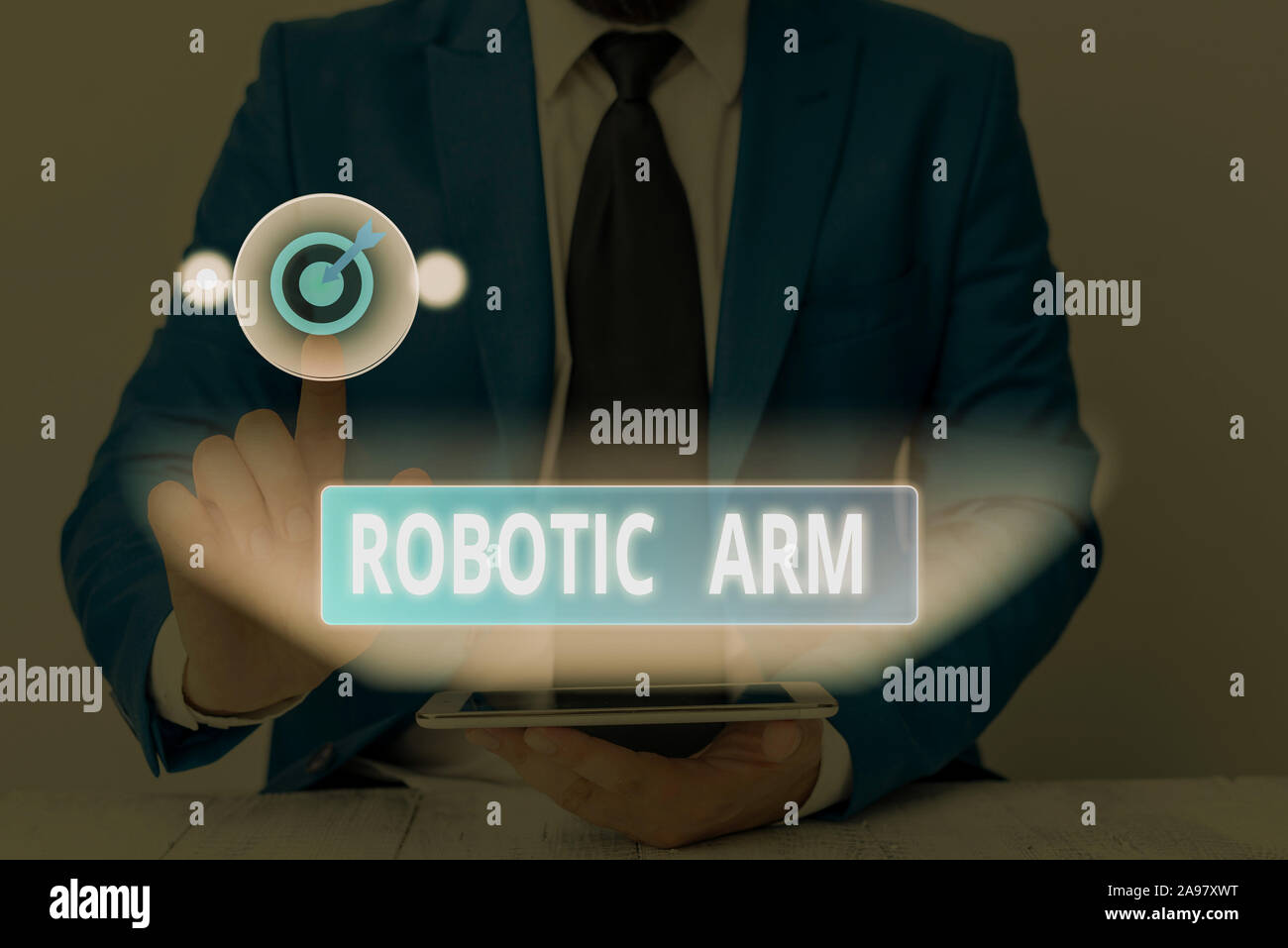 Text sign showing Robotic Arm. Business photo showcasing programmable ...