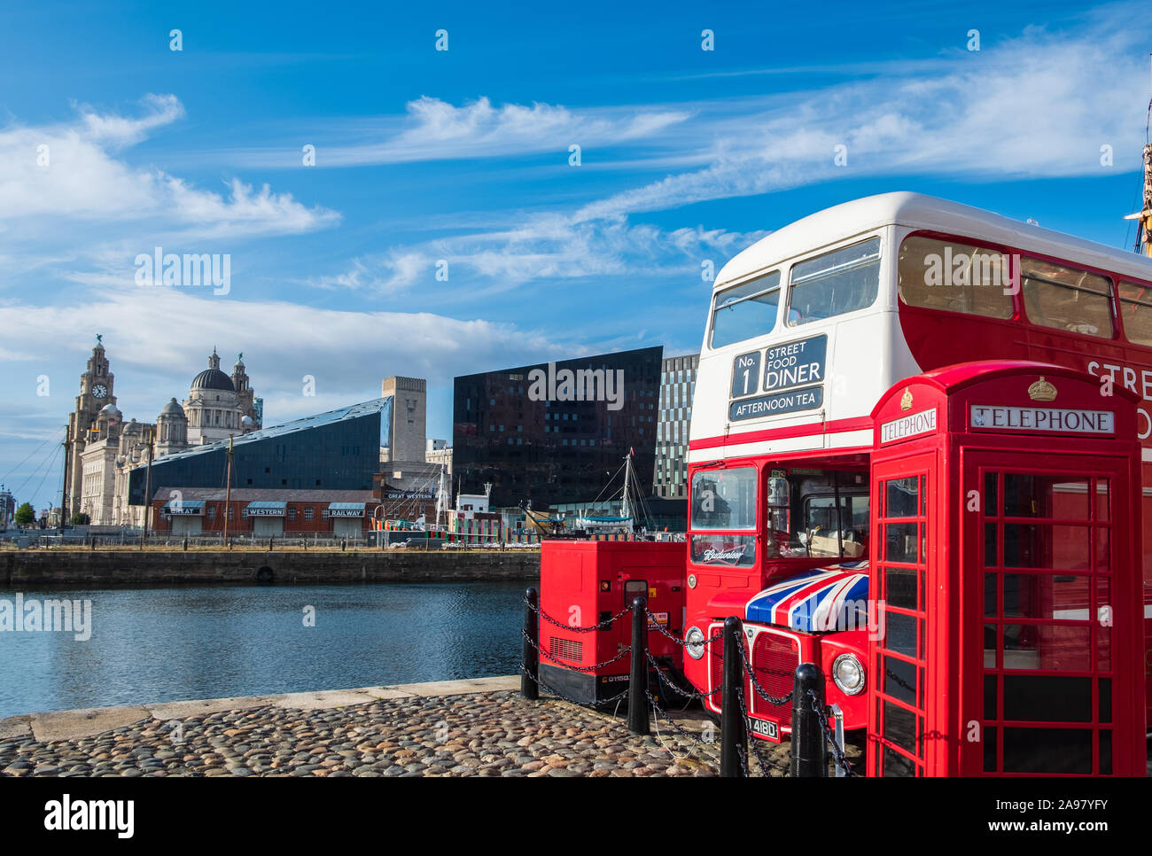 Liverpool, United Kingdom - July 18, 2019: Beautiful scene around the ...