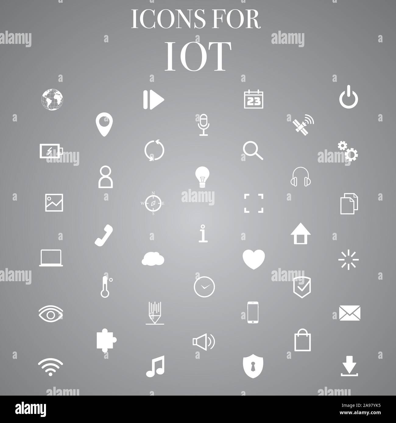 Digital futuristic technology icons vector illustration. Global ...