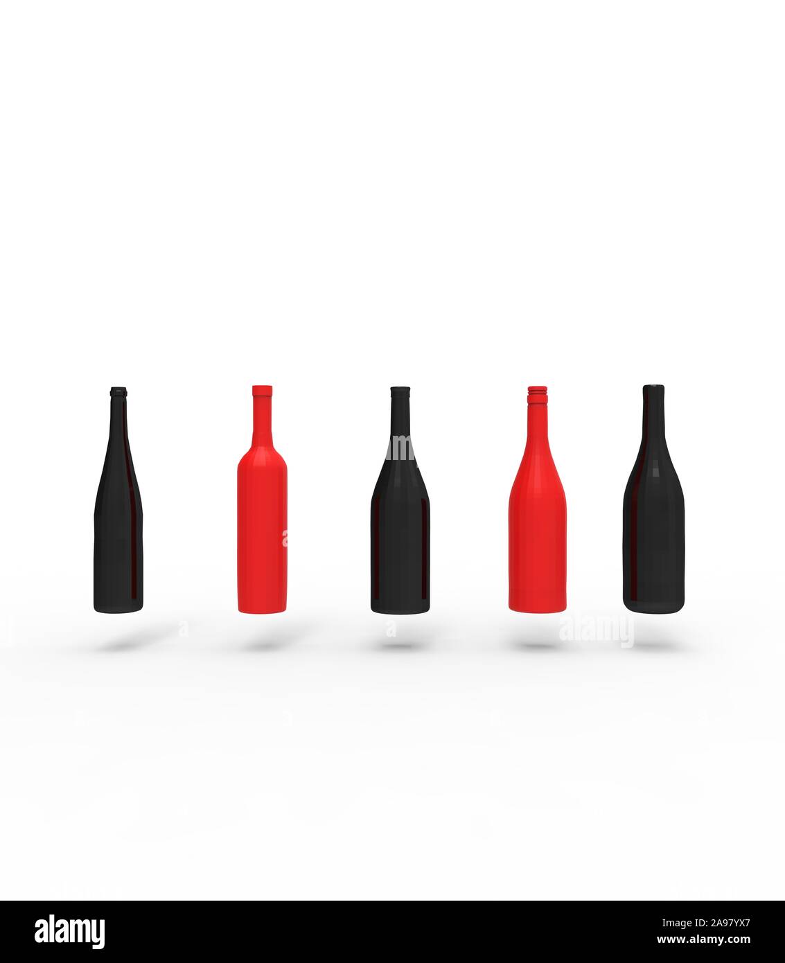 Wine Bottle Object 3D Rendering Stock Photo - Alamy