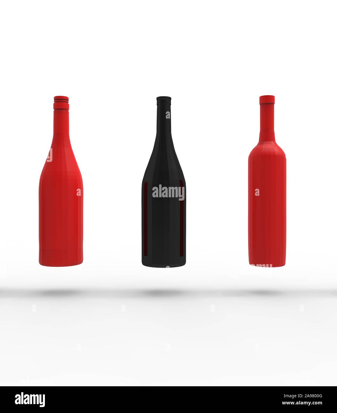 Wine Bottle Object 3D Rendering Stock Photo - Alamy