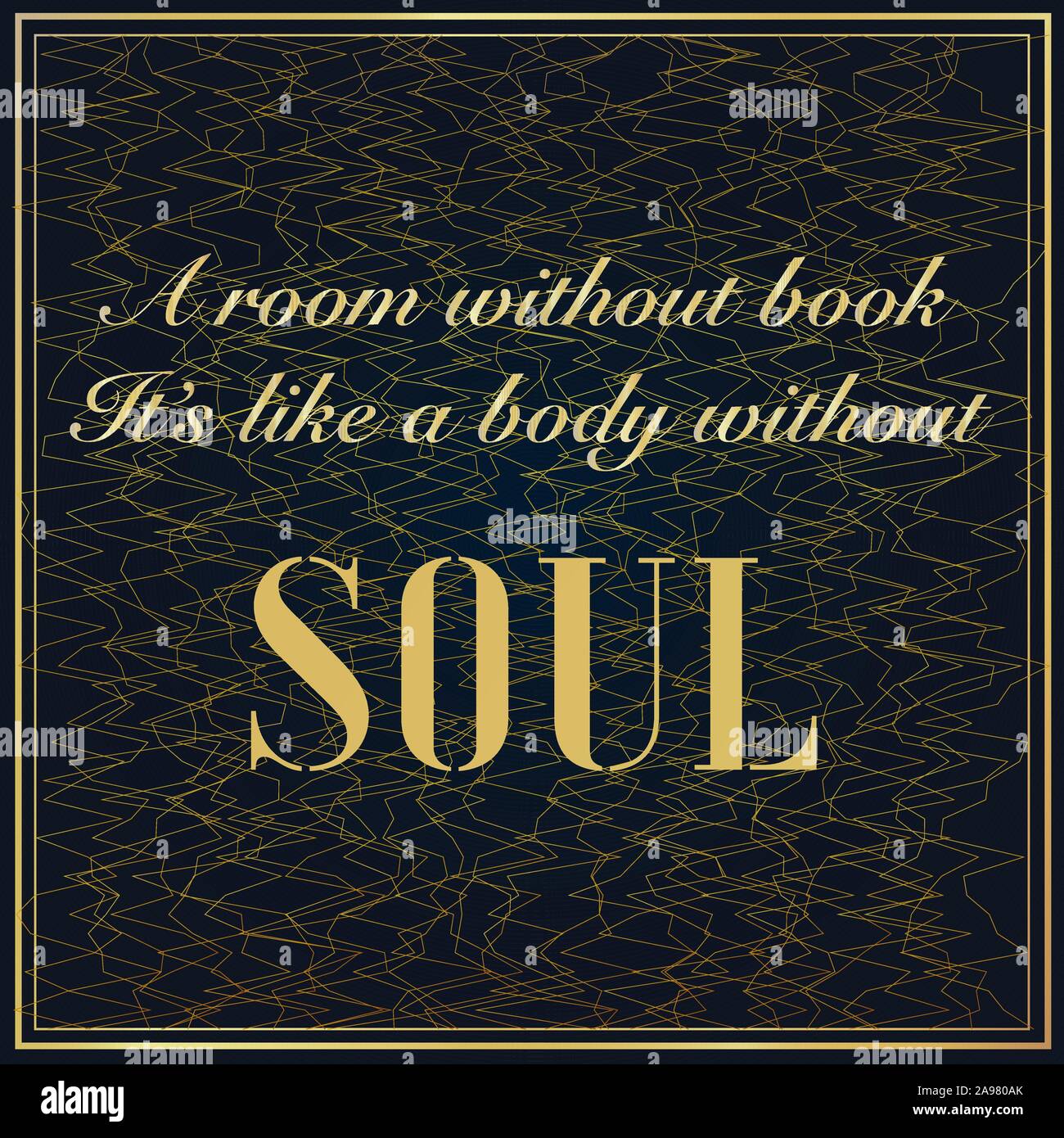 Inspirational Typographic lettering Quote with golden frame ...
