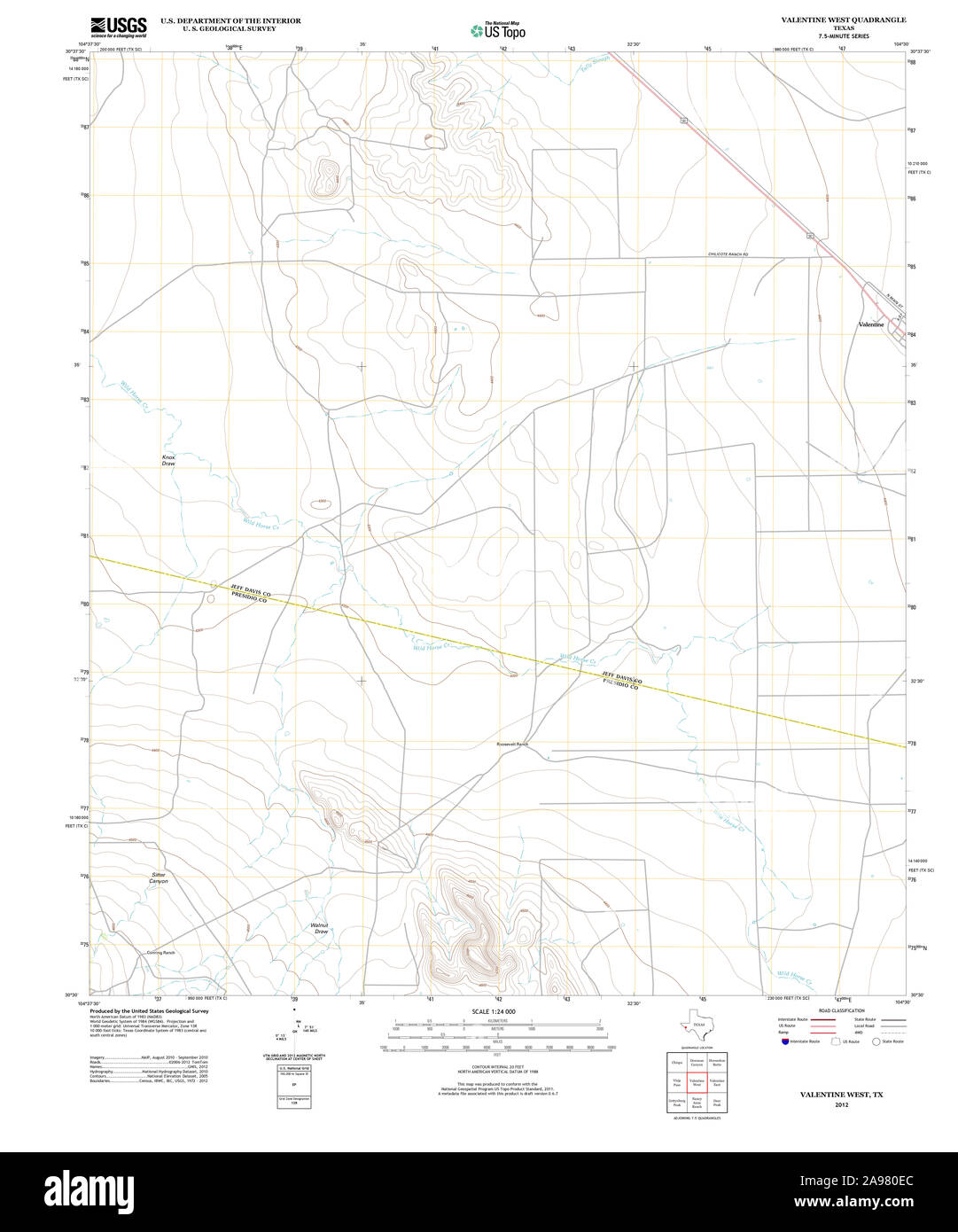 Valentine texas map hi-res stock photography and images - Alamy