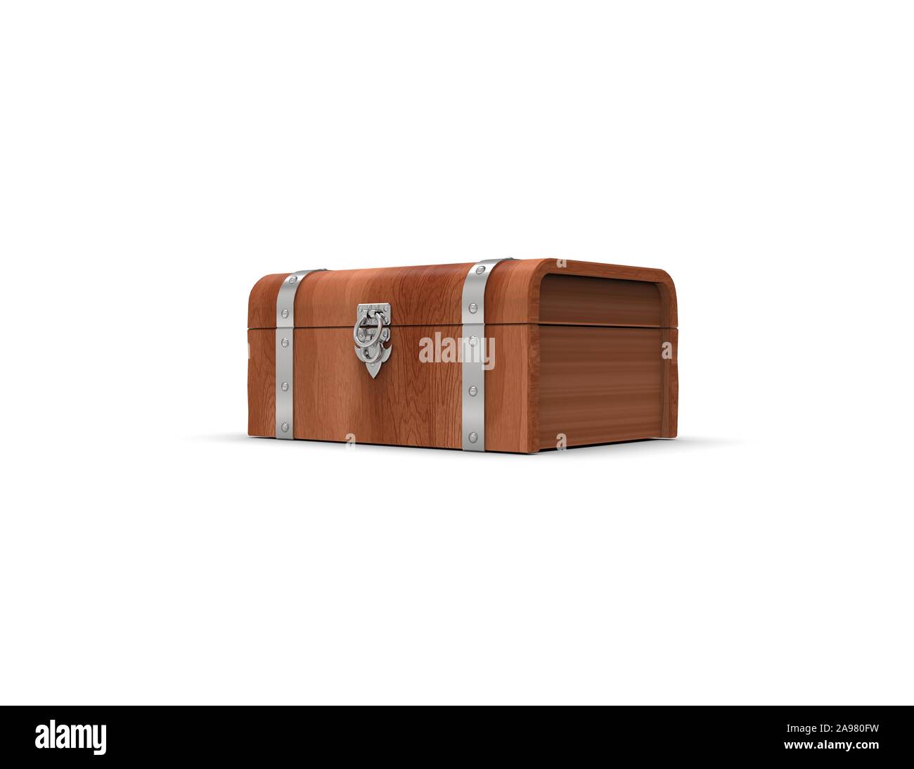 Wood Case on White Background 3D Rendering Stock Photo - Alamy