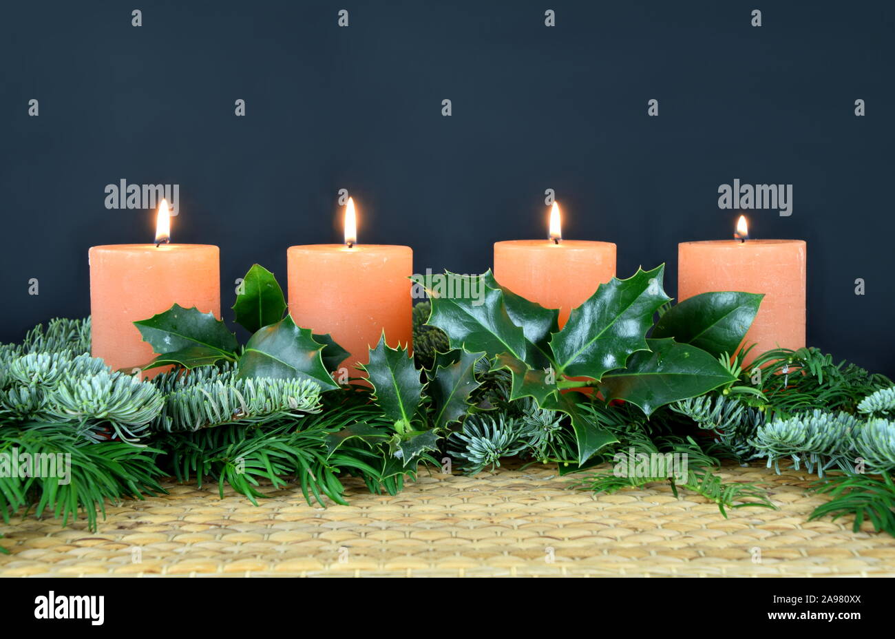warm candlelight for advent and christmas Stock Photo - Alamy