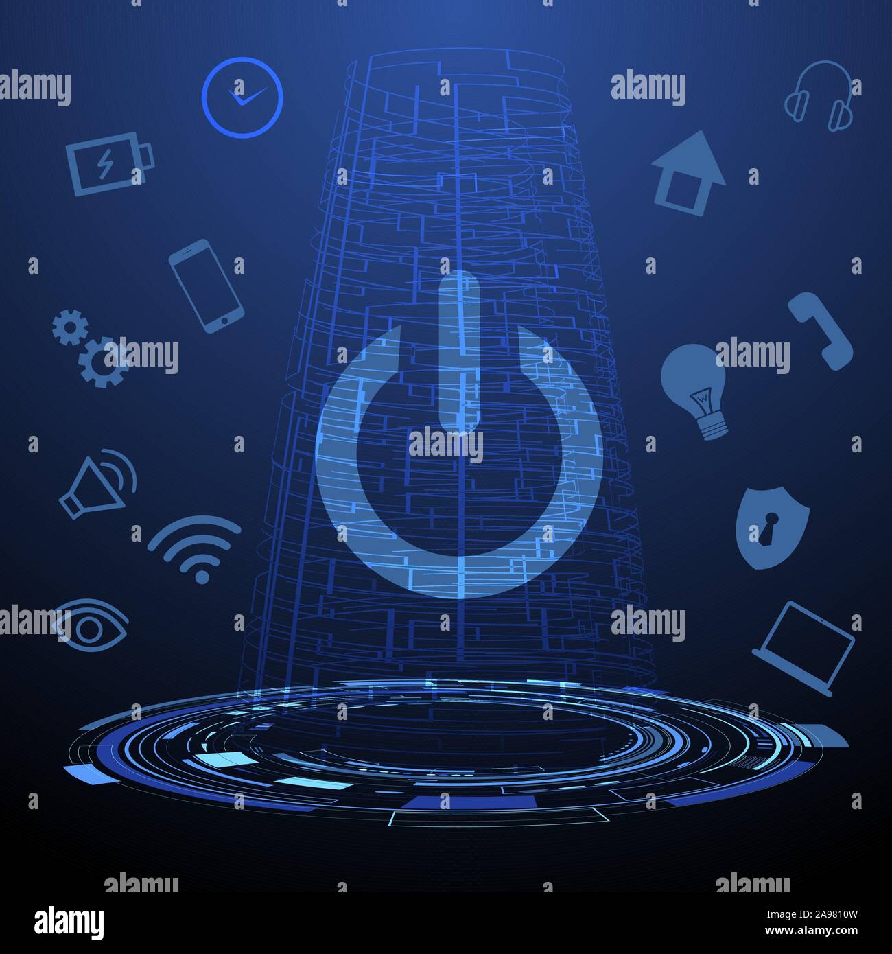 Digital technology icon vector illustration. internet of things ...