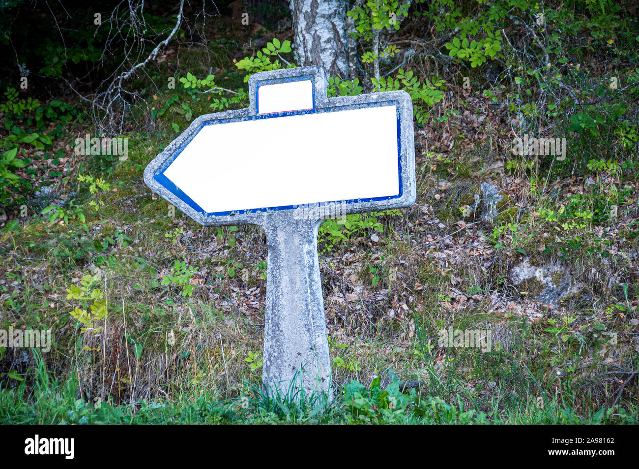 blank old French concrete sign posts, lozere,,France Stock Photo - Alamy