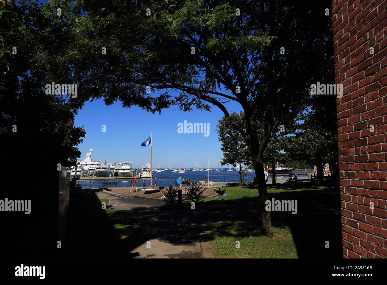Port Jefferson harbor Long Island New York Stock Photo - Alamy