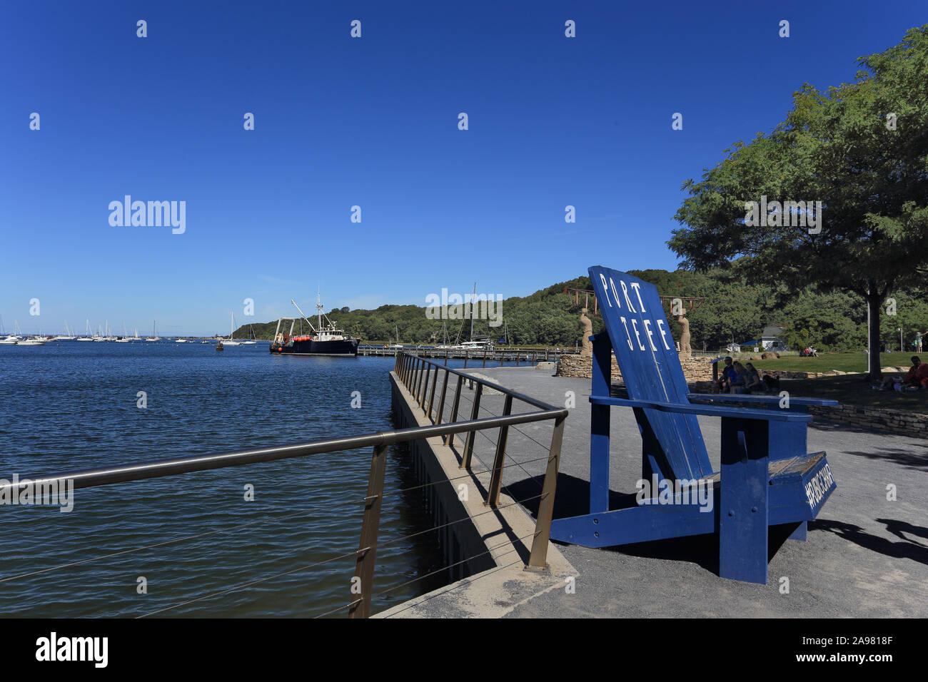 Port Jefferson harbor Long Island New York Stock Photo - Alamy