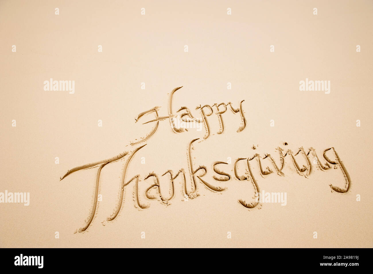 Happy Thanksgiving message handwritten in simple calligraphy script on ...