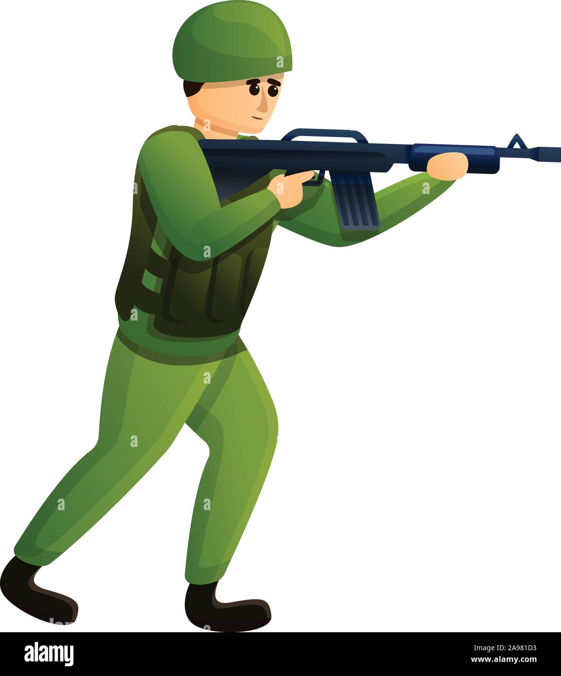 Infantry soldier icon. Cartoon of infantry soldier vector icon for web ...