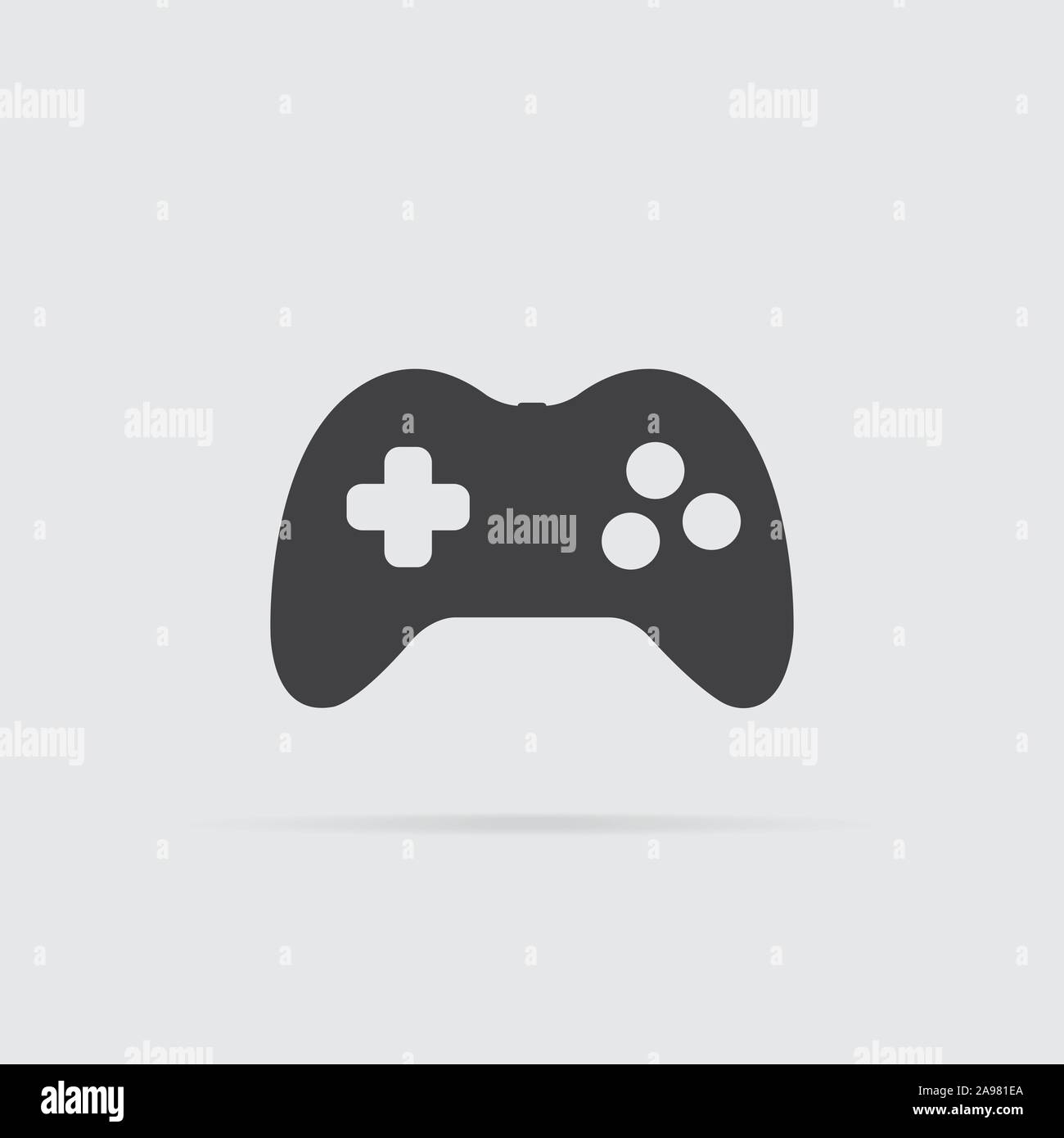 Joystick icon in flat style isolated on grey background. For your ...