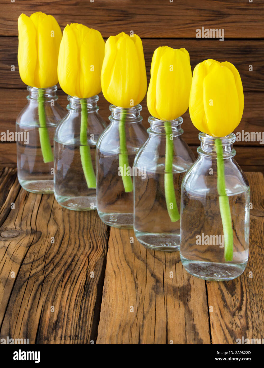 Pulips in bottles Stock Photo - Alamy