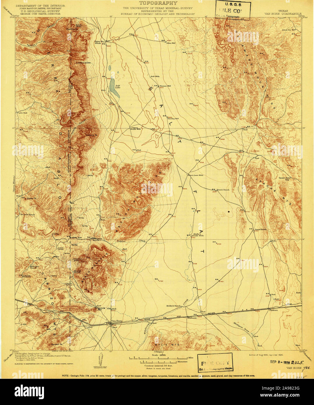 Map of van horn hi-res stock photography and images - Alamy