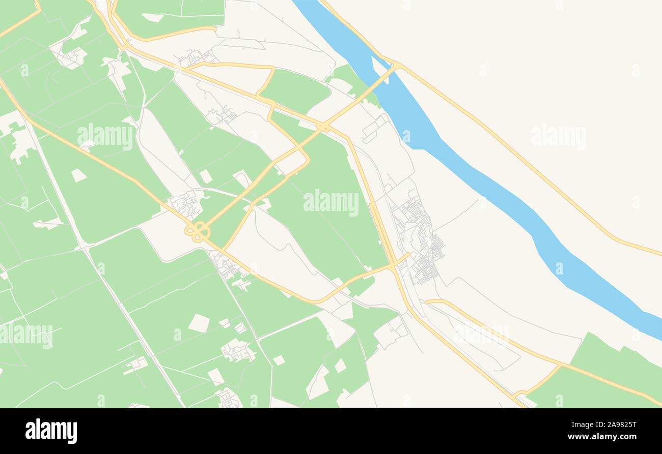 Printable street map of Jirja, Egypt. Map template for business use ...