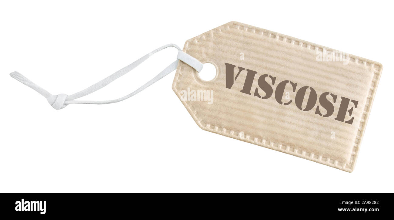 Viskose label isolated against white background Stock Photo - Alamy
