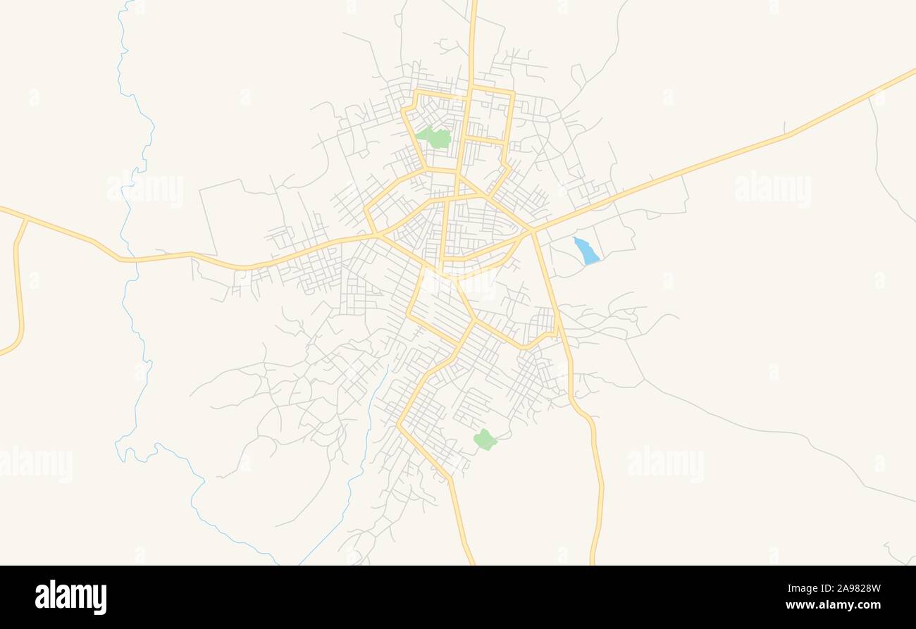 Printable street map of Divo, Ivory Coast. Map template for business ...