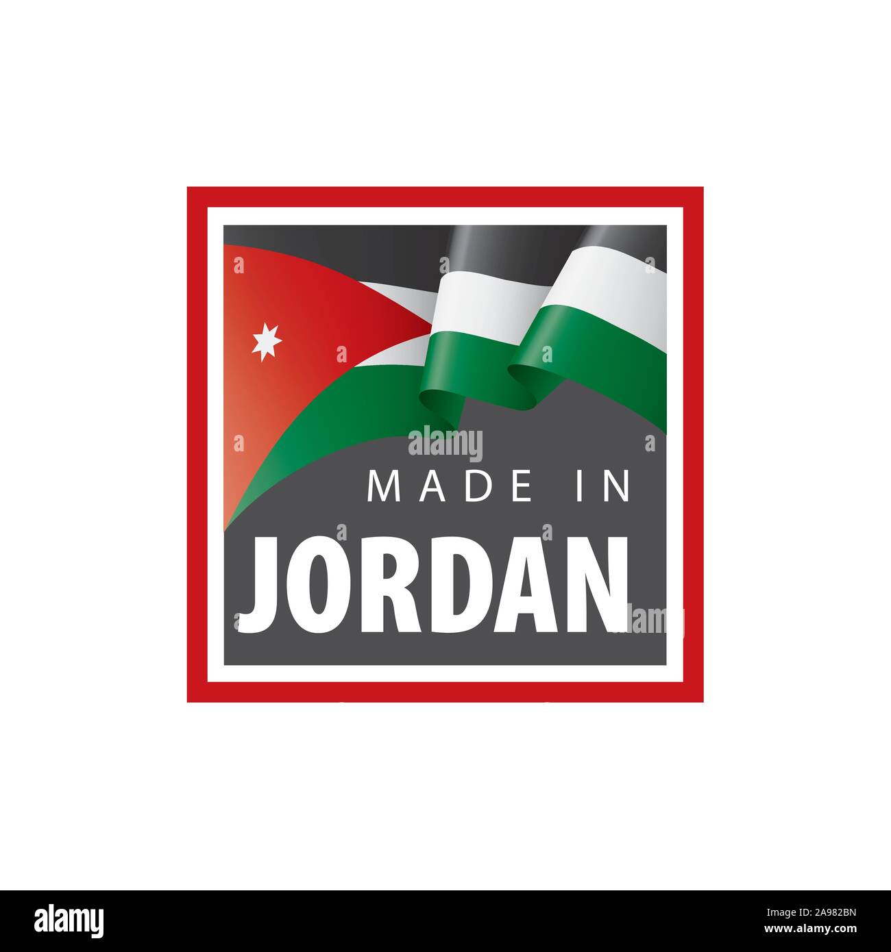 Jordan flag, vector illustration on a white background Stock Vector ...