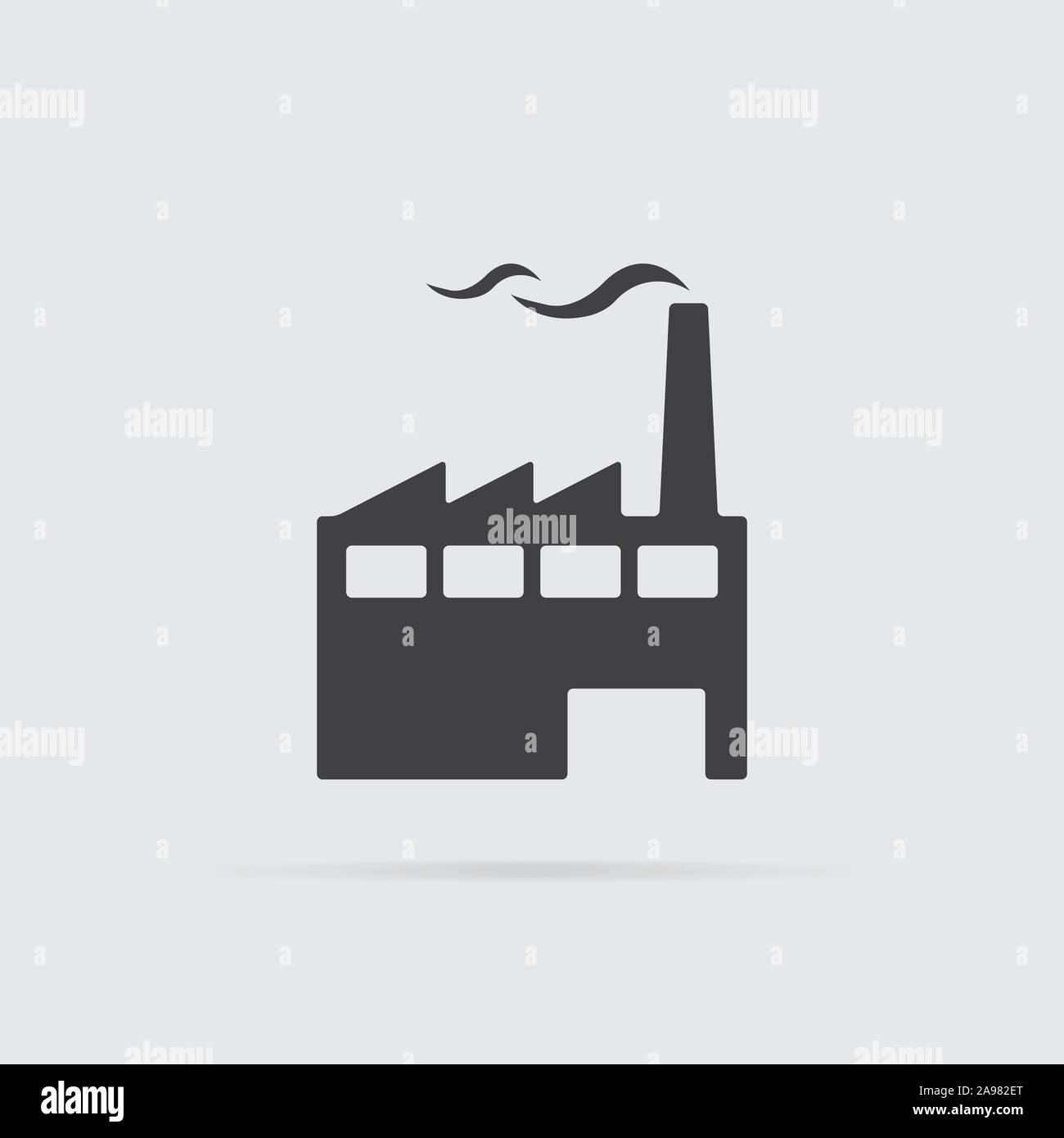 Factory icon in flat style isolated on grey background. For your design ...