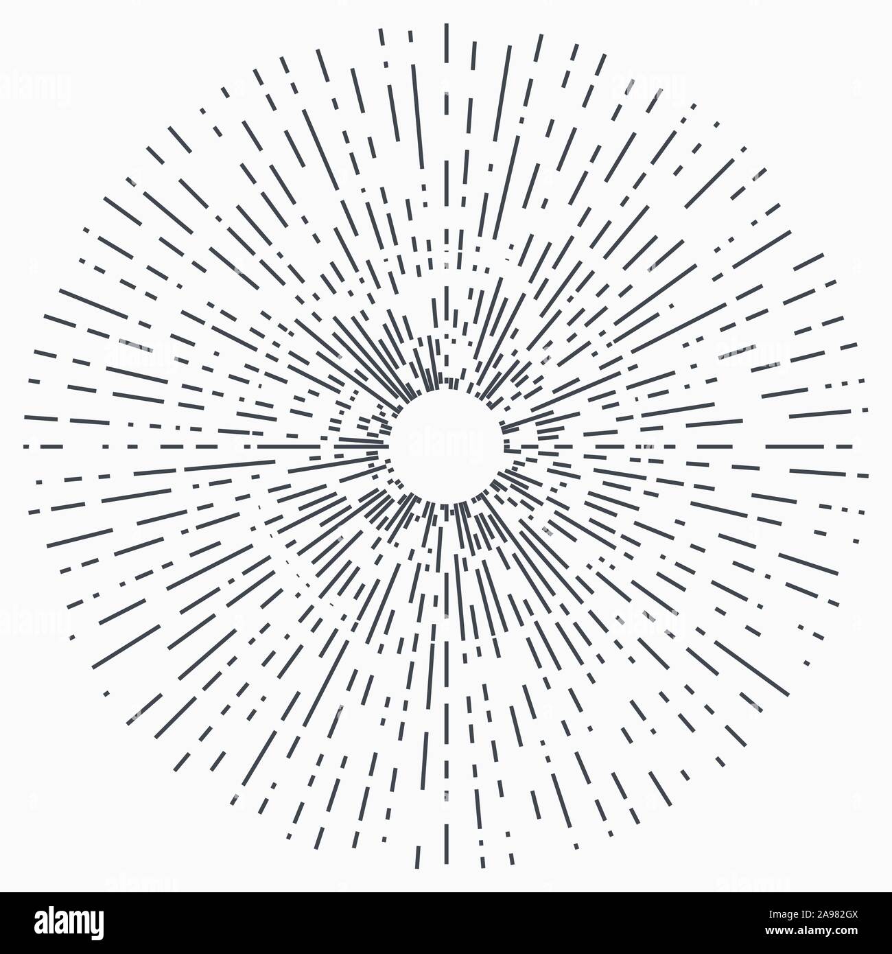Sun burst, star burst sunshine. Radiating from the center of thin beams ...