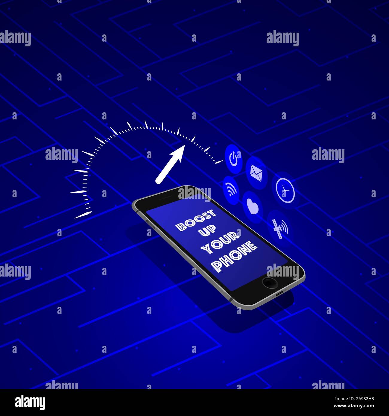 Isometric mobile network system. Wireless Internet of things technology ...
