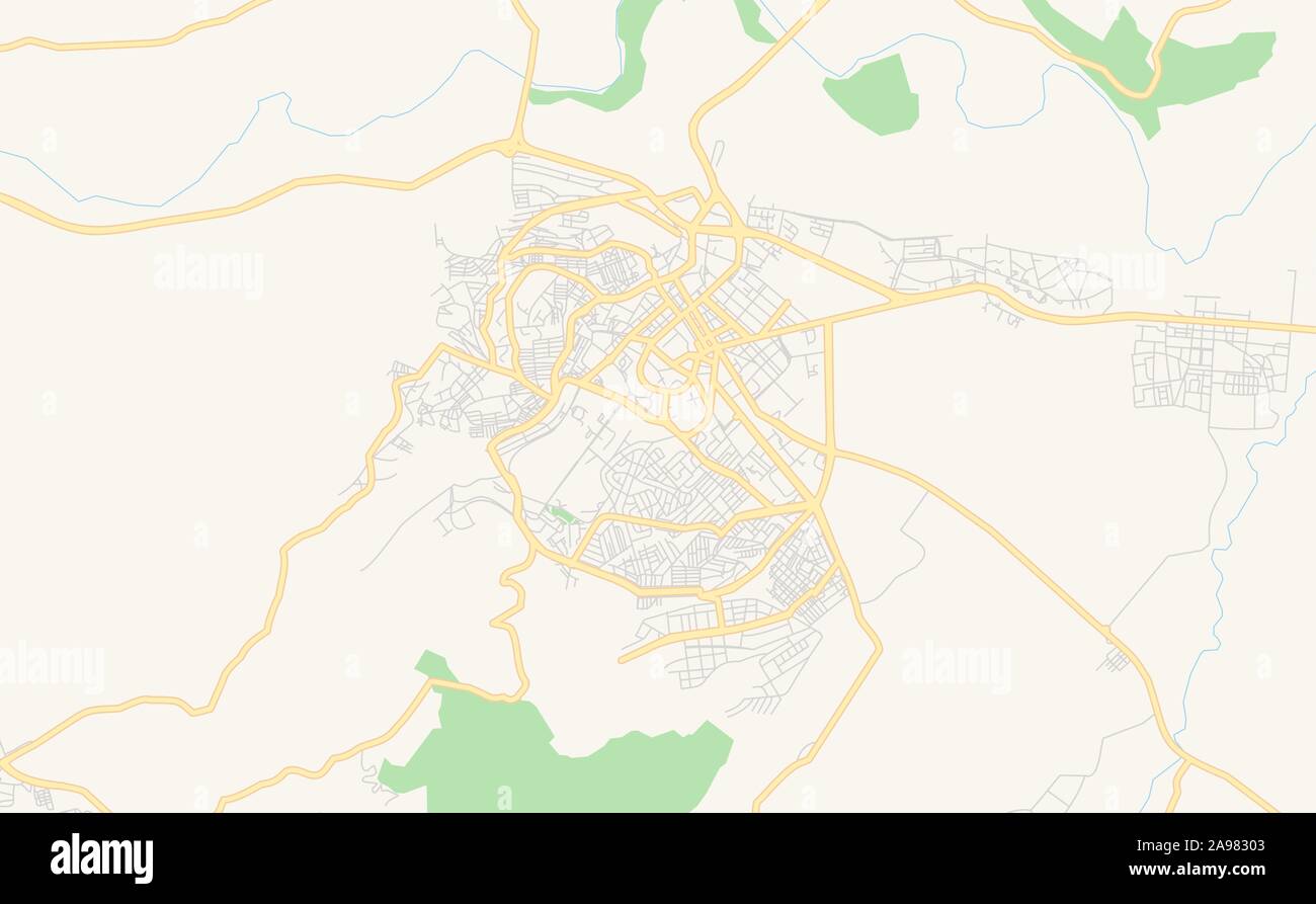 Printable street map of Guelma, Algeria. Map template for business use ...