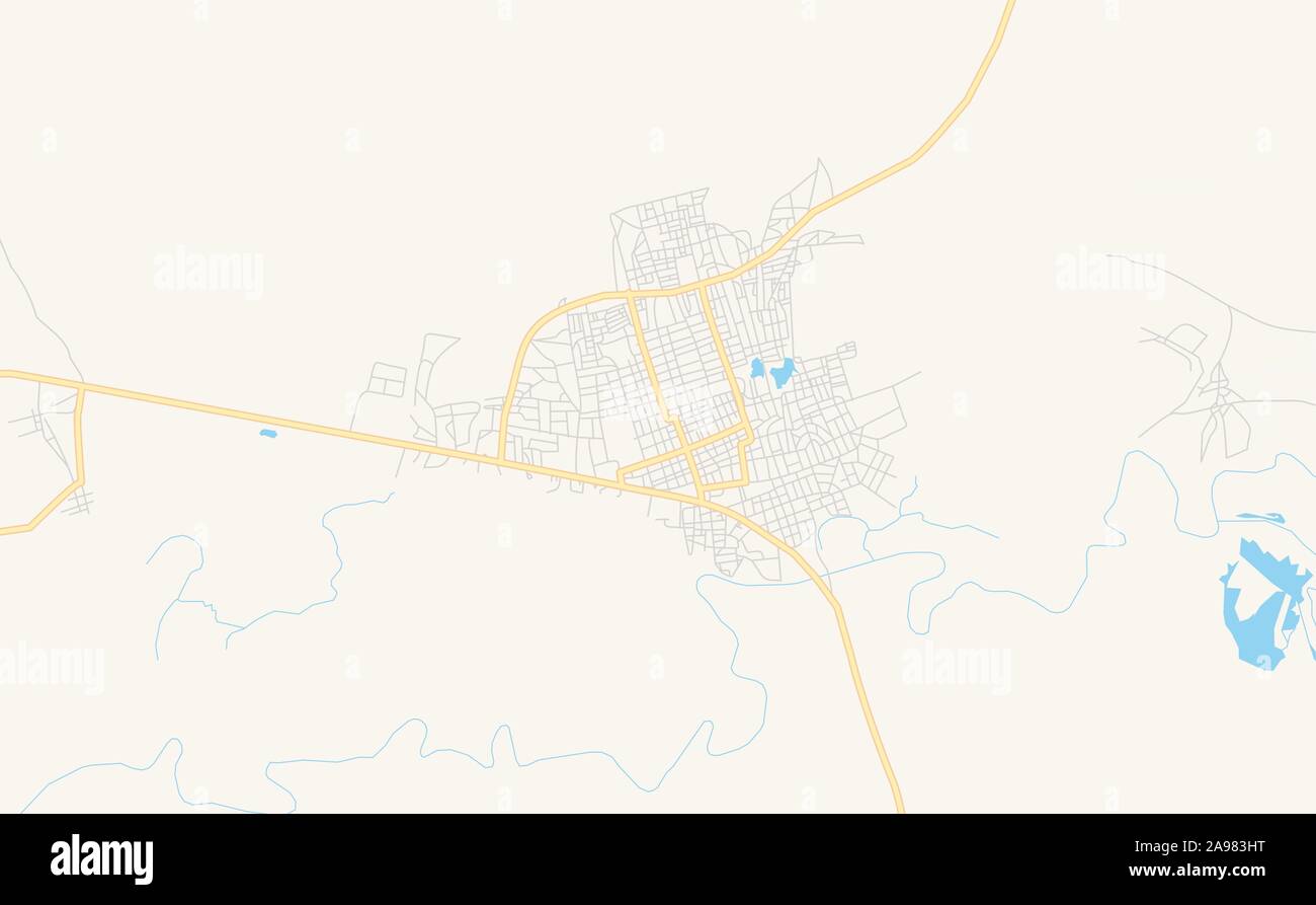 Printable street map of Gashua, Nigeria. Map template for business use ...