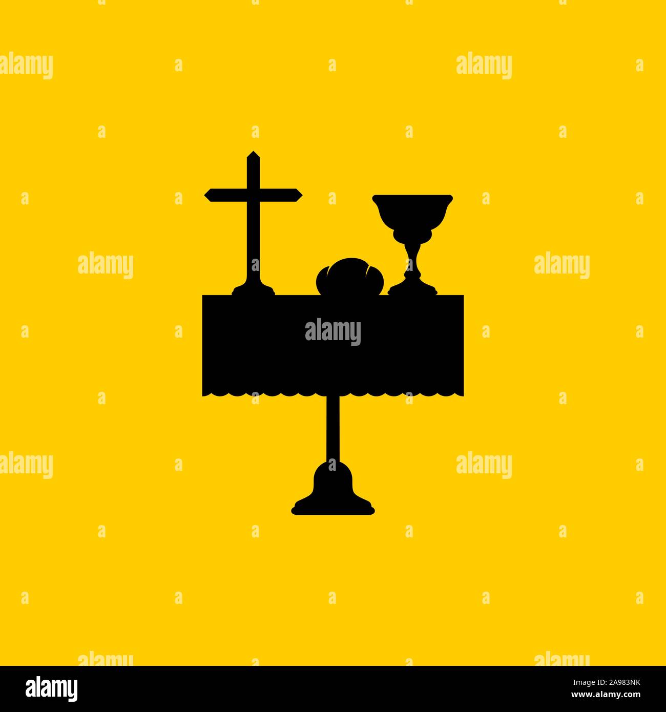 Christian symbols. A table with biblical symbols of the commandment of ...