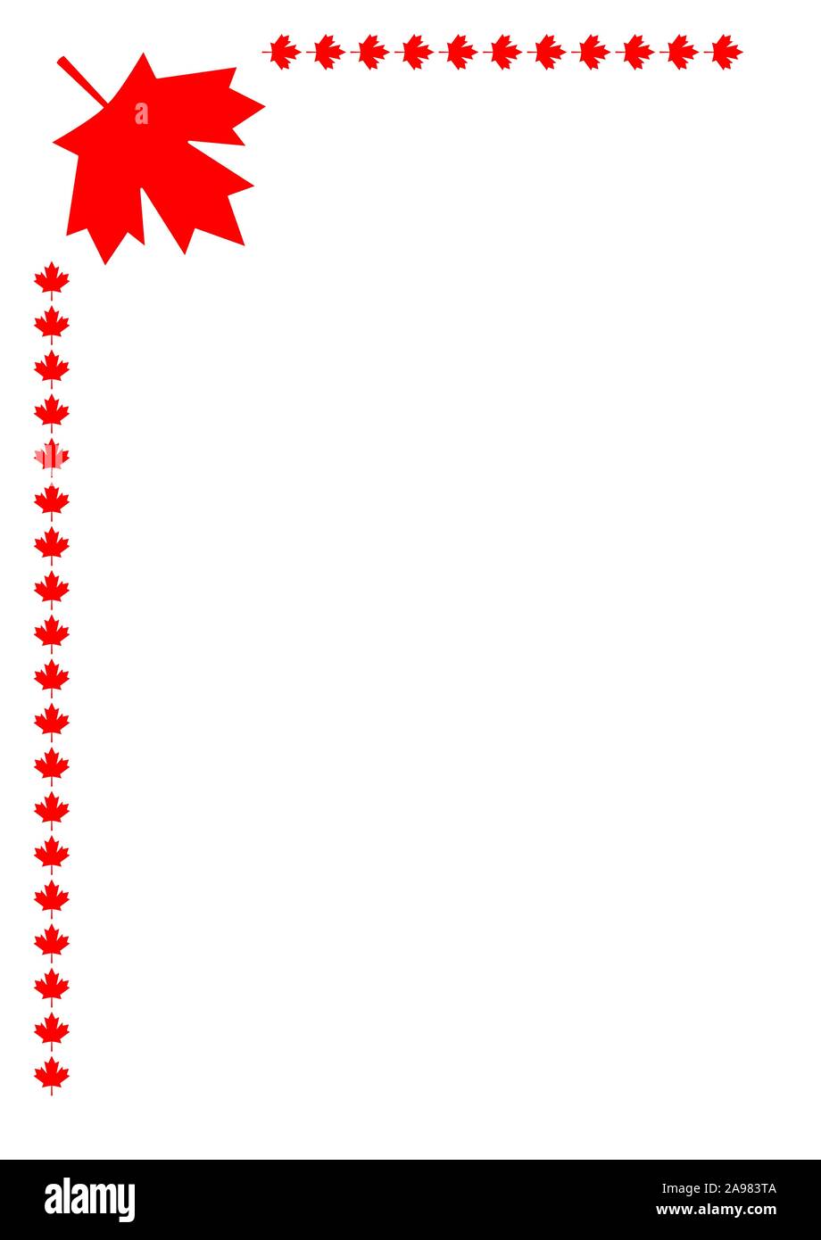 Canadian flag symbolism maple red leaf corner frame border Stock Vector ...
