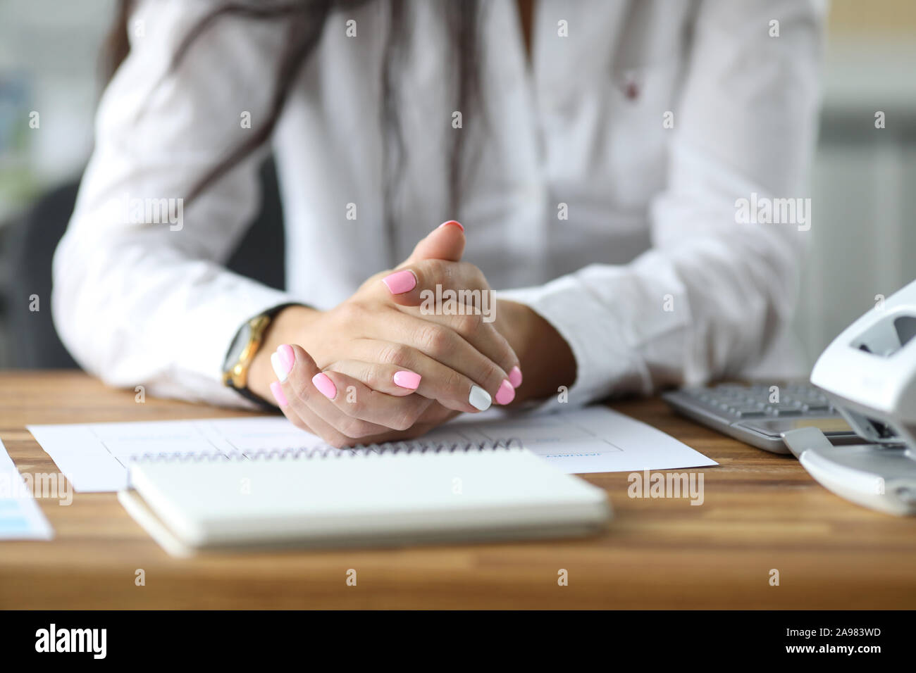 Female boss in office Stock Photo - Alamy