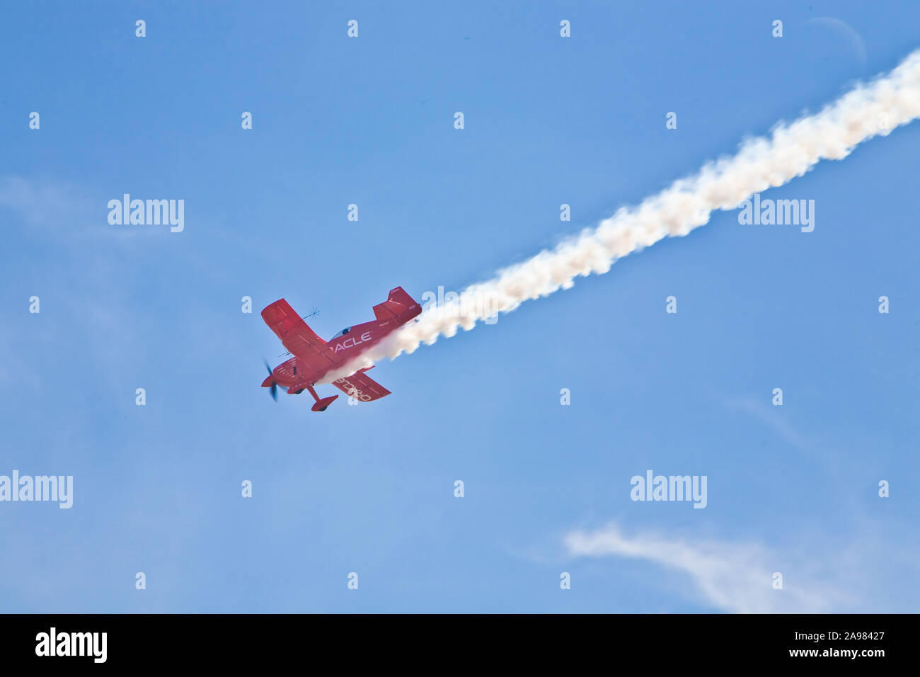 Stunt pilot Sean Tucker in the Oracle Challenger, a custom built ...