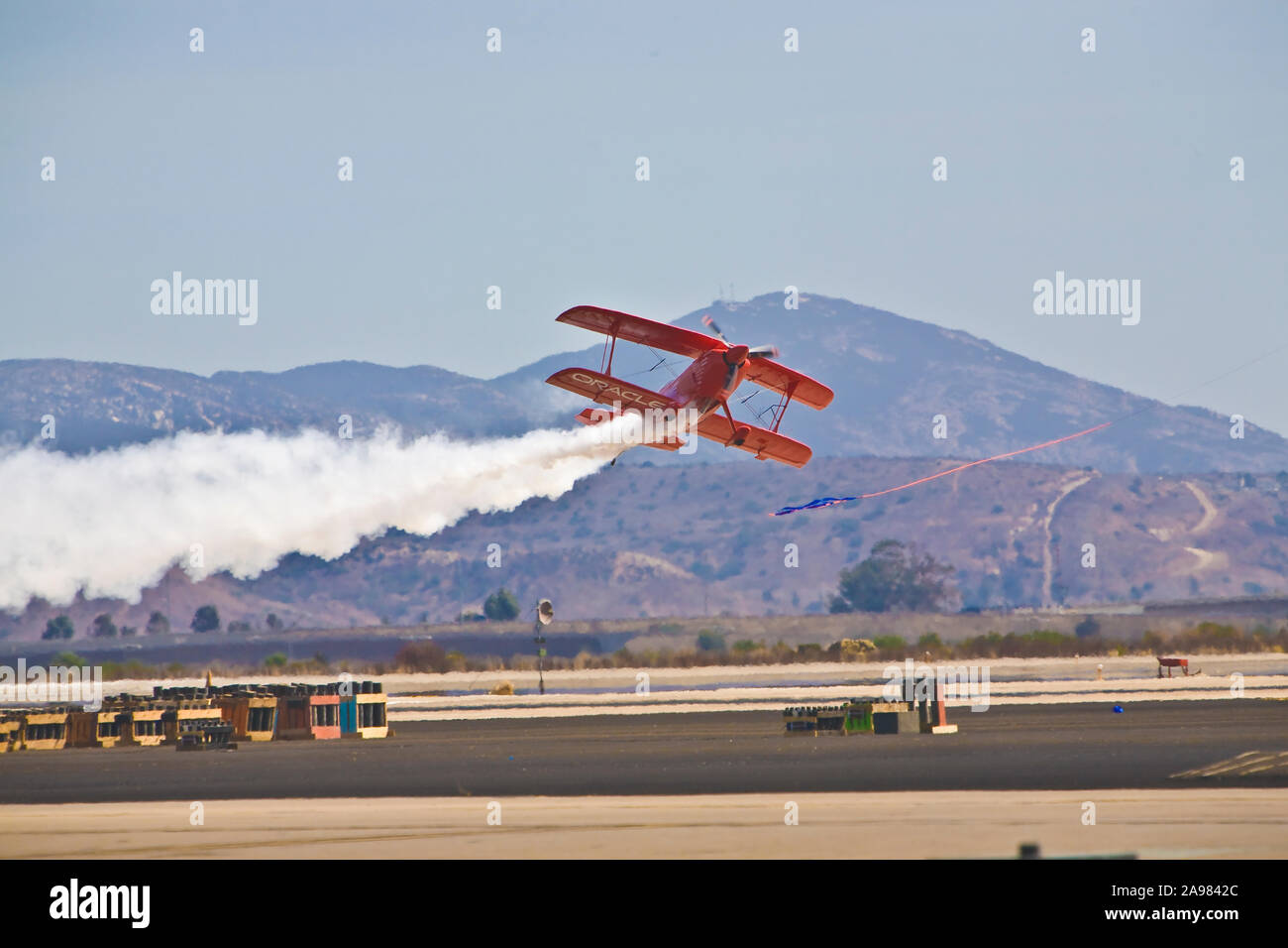 Stunt pilot Sean Tucker in the Oracle Challenger, a custom built ...